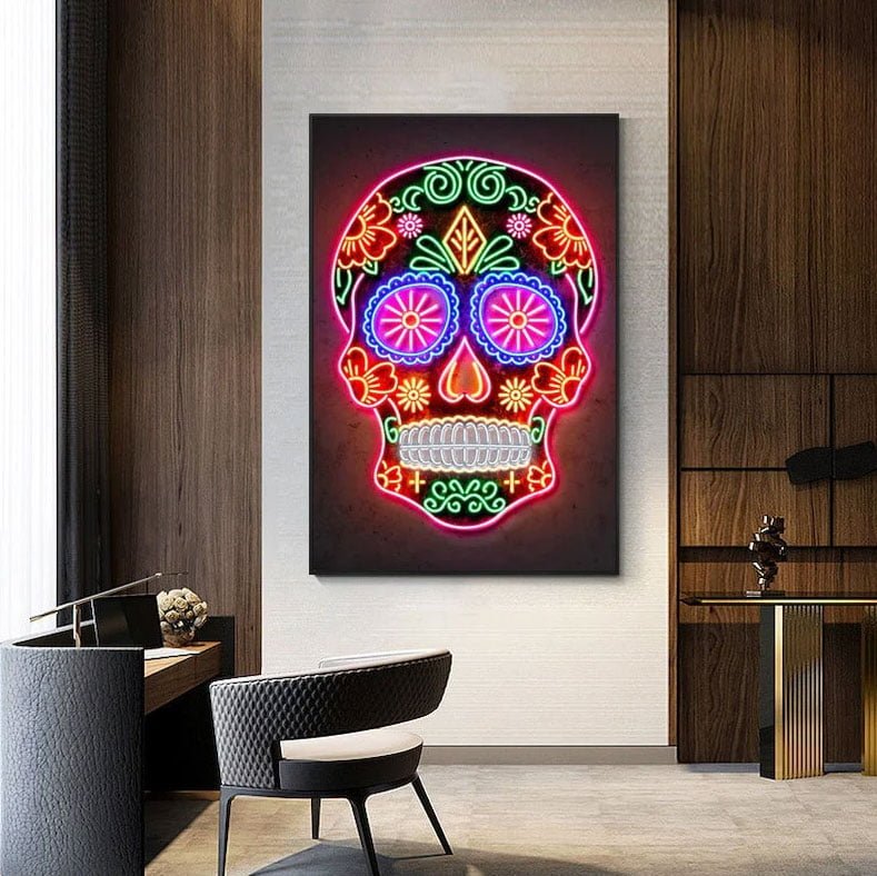 Calavera Skull Neon Art Décor | Mr & Mrs Neon