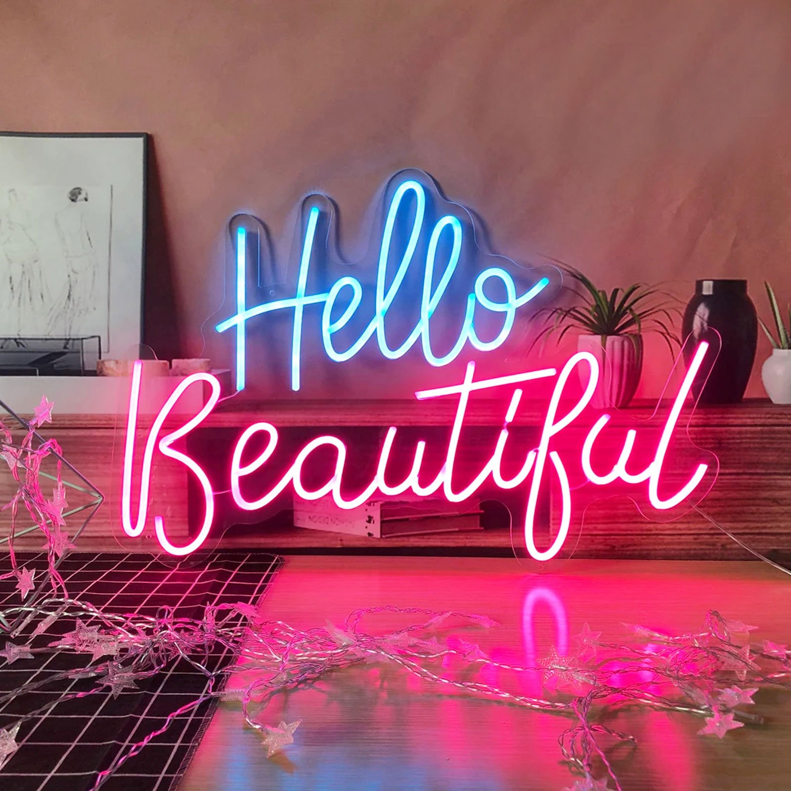 Hello Beautiful Neon Sign - Superior Custom LED Neon Light Signs | Mr ...