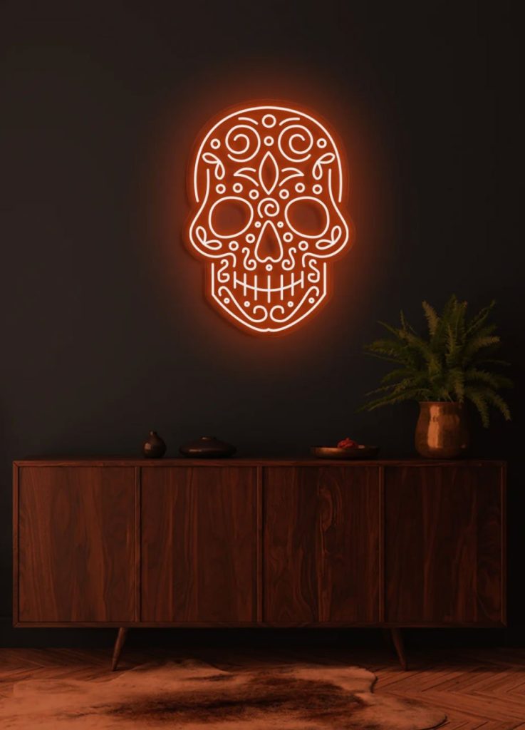Mexican Death Skull Neon Sign | Mr & Mrs Neon