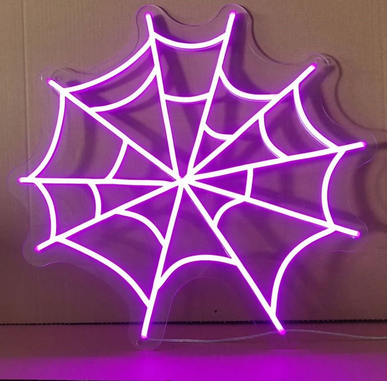 Spider Web Neon Sign - Superior Custom LED Neon Light Signs | Mr & Mrs Neon