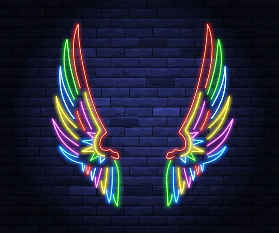 Neon Angel Wings - Superior Custom LED Neon Light Signs | Mr & Mrs Neon