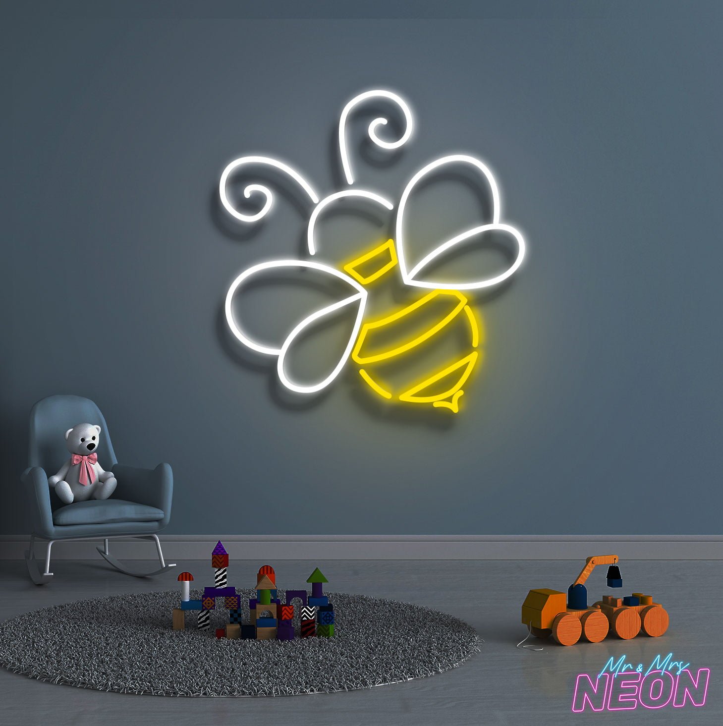 Bee Neon Sign - Superior Custom LED Neon Light Signs | Mr & Mrs Neon