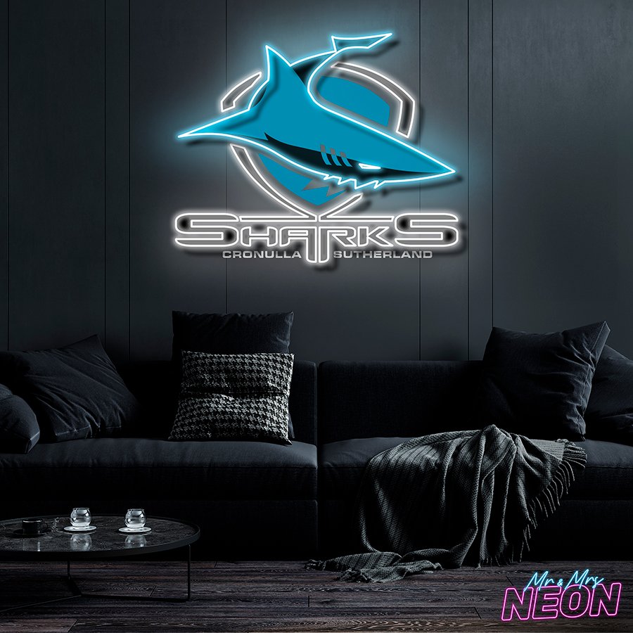 Cronulla Sharks Neon Light Artwork - Superior Custom LED Neon Light ...
