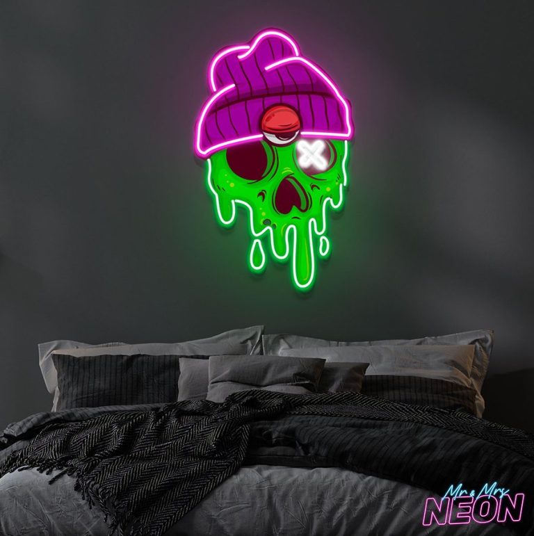 Drippy Skull Neon Light Artwork - Superior Custom LED Neon Light Signs ...