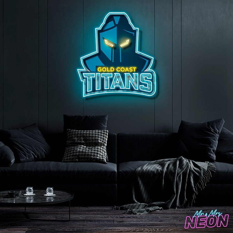 Gold Coast Titans Neon Light Artwork - Superior Custom LED Neon Light ...