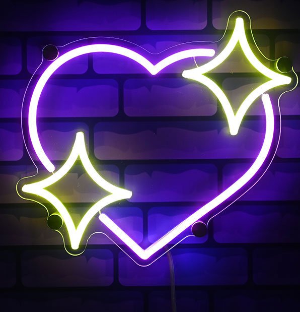 Heart & Stars Neon Sign - Superior Custom LED Neon Light Signs | Mr ...