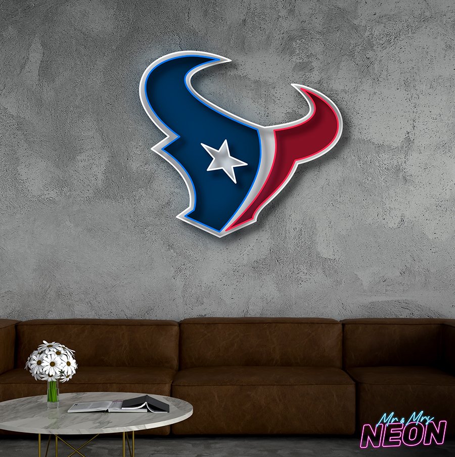 Houston Texans Neon Light Artwork - Superior Custom LED Neon Light ...