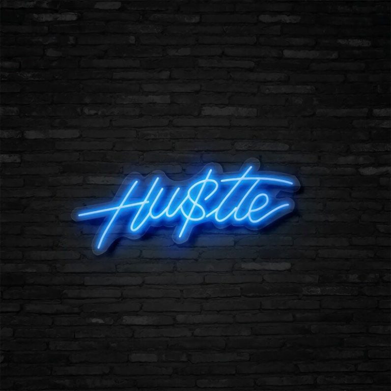 Hustle Neon Wall Sign - Superior Custom LED Neon Light Signs | Mr & Mrs ...