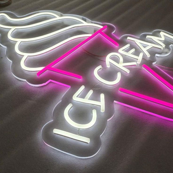 Ice Cream Neon Sign - Superior Custom LED Neon Light Signs | Mr & Mrs Neon
