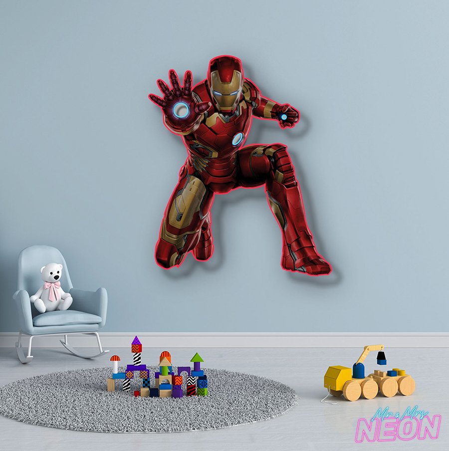 Iron Man Neon Light Artwork - Superior Custom LED Neon Light Signs | Mr ...