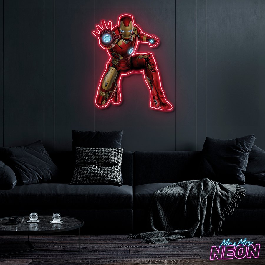 Iron Man Neon Light Artwork - Superior Custom LED Neon Light Signs | Mr ...