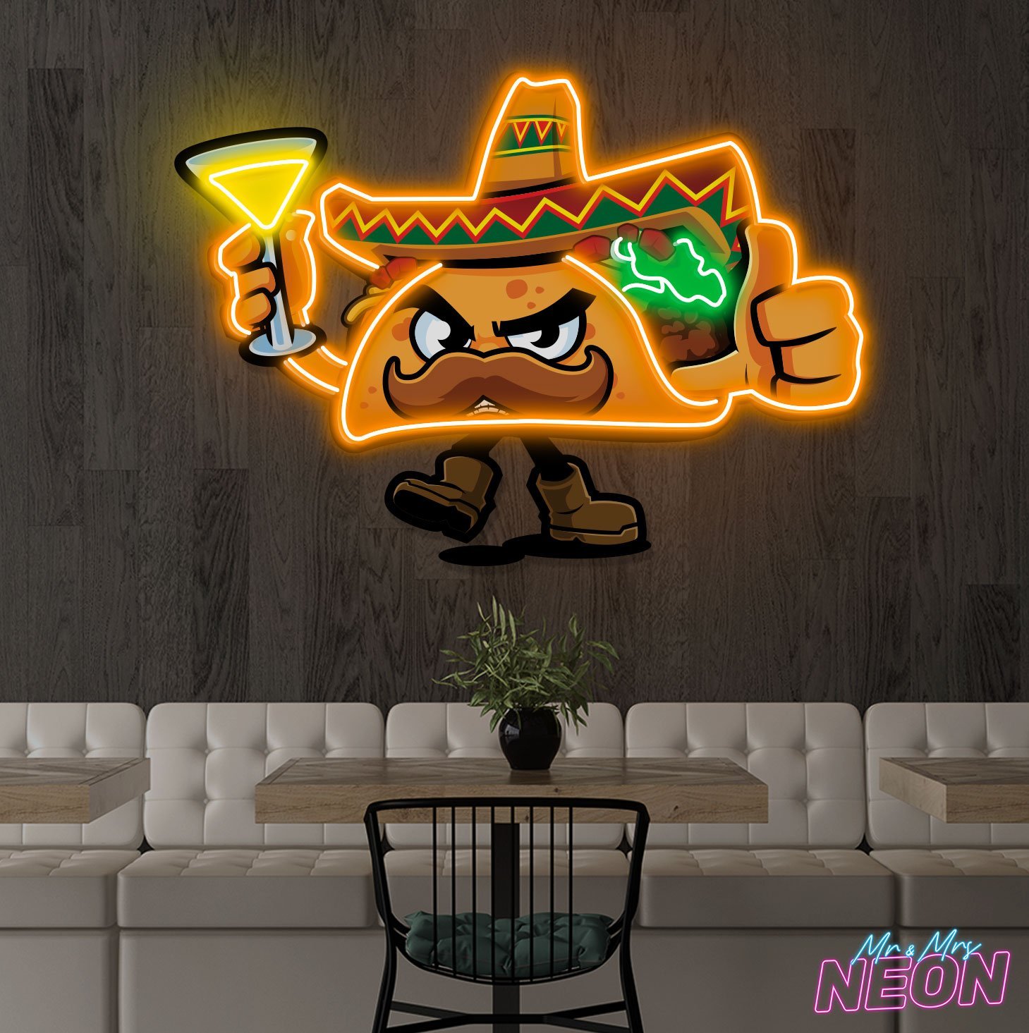 Mexican Taco Neon Light Artwork - Superior Custom LED Neon Light Signs ...
