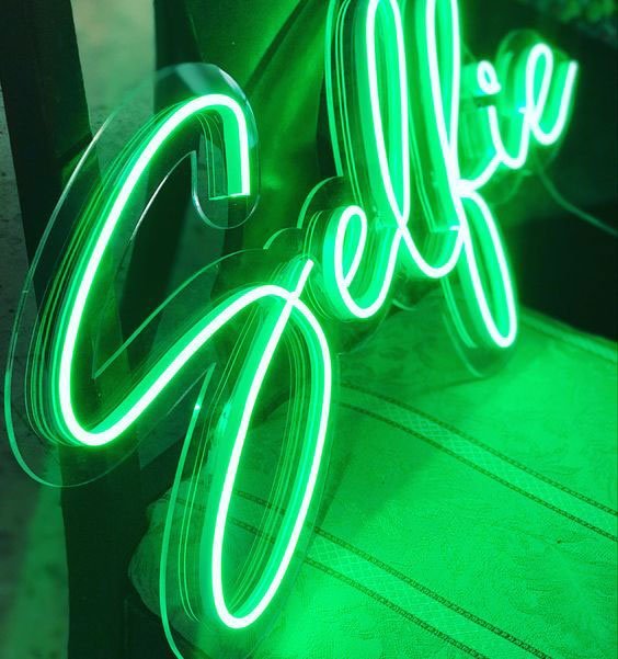 Selfie Neon Wall Sign - Superior Custom LED Neon Light Signs | Mr & Mrs ...