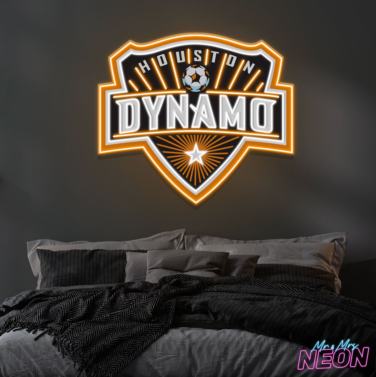 Houston Dynamo Neon Sign - Superior Custom LED Neon Light Signs | Mr ...