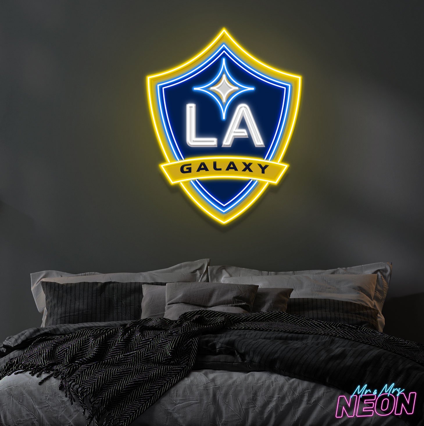 LA Galaxy Neon Sign - Superior Custom LED Neon Light Signs | Mr & Mrs Neon