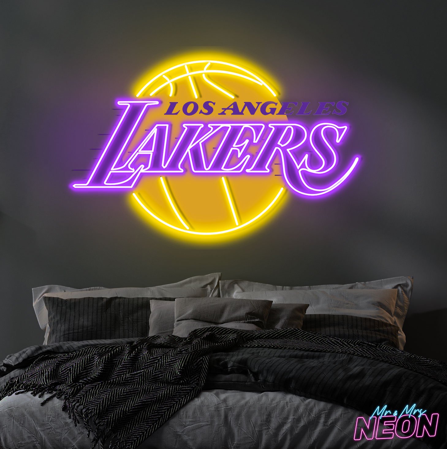 Lakers Neon Sign - Superior Custom LED Neon Light Signs | Mr & Mrs Neon