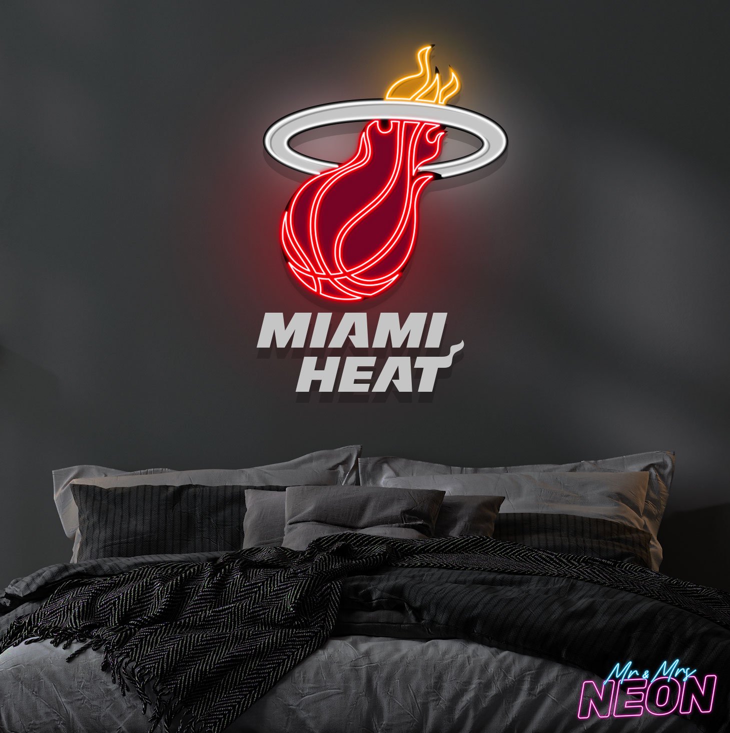 Miami Heat Neon Sign - Superior Custom LED Neon Light Signs | Mr & Mrs Neon